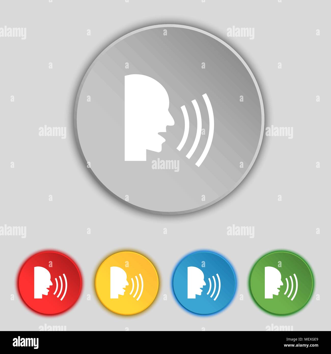 Talking Flat modern web icon. Set colour button. Vector illustration ...