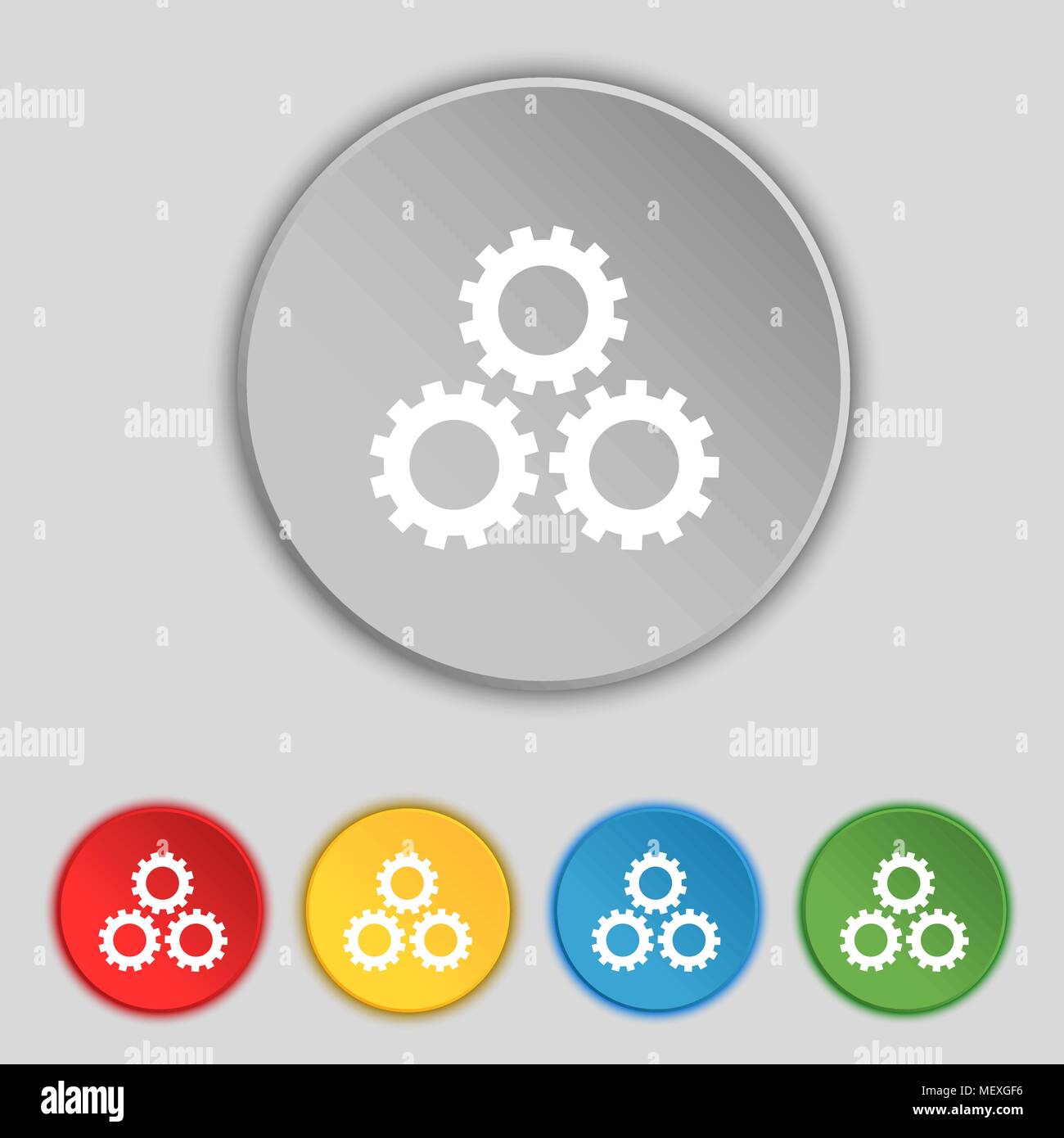 Cog settings sign icon. Cogwheel gear mechanism symbol. Set colourful ...