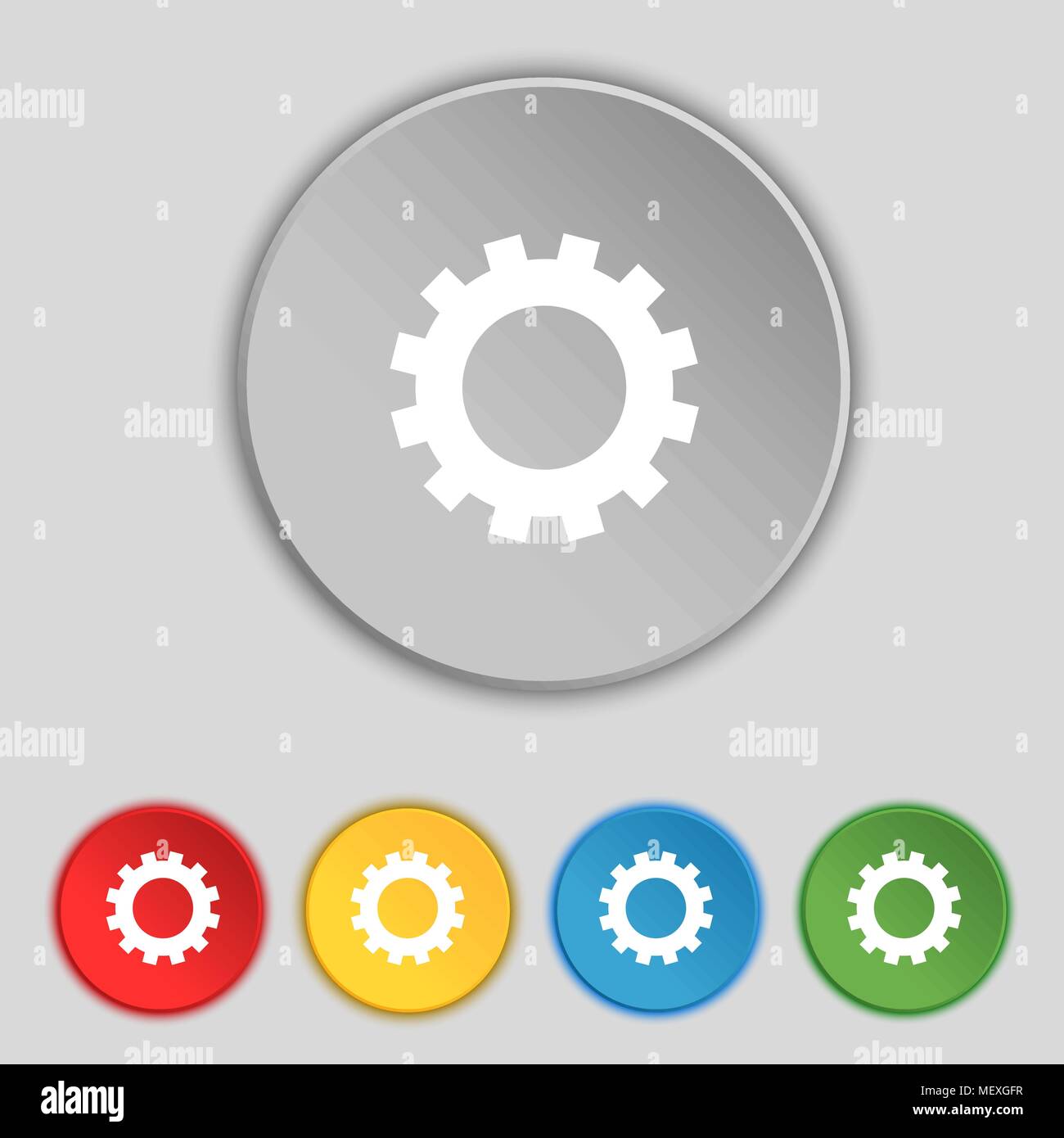 Cog settings sign icon. Cogwheel gear mechanism symbol. Set colourful ...