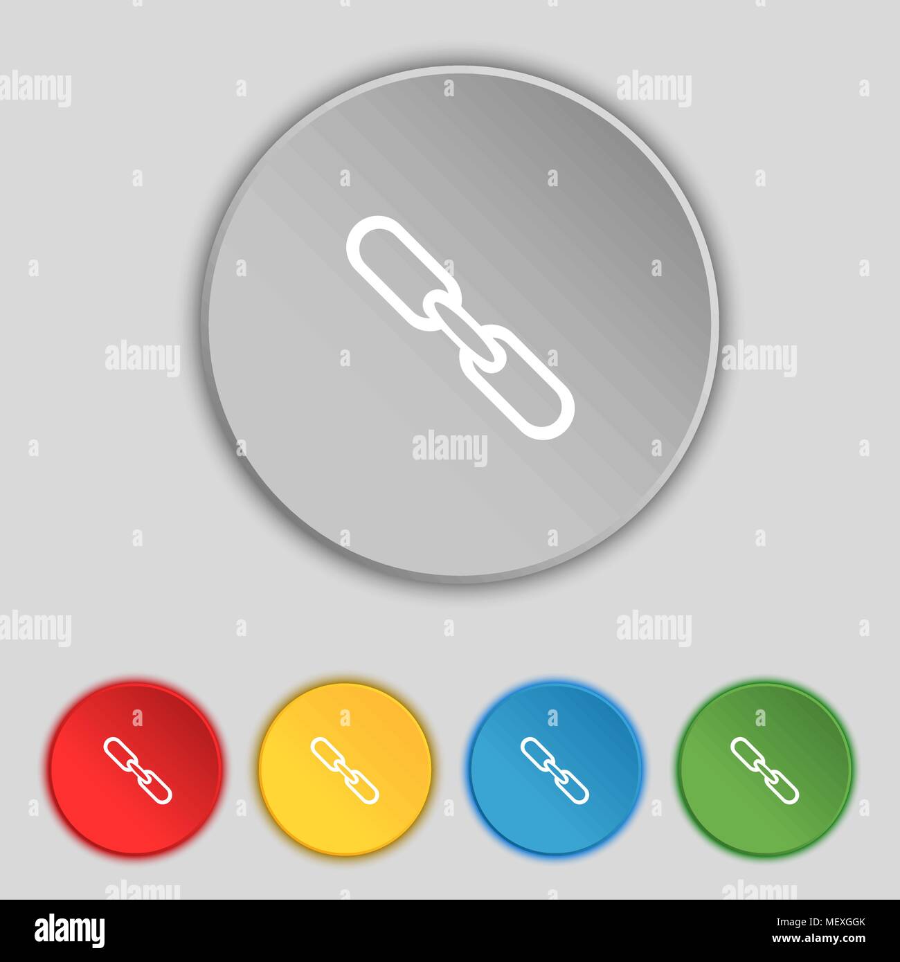 Link sign icon. Hyperlink chain symbol. Set colourful buttons. Vector ...
