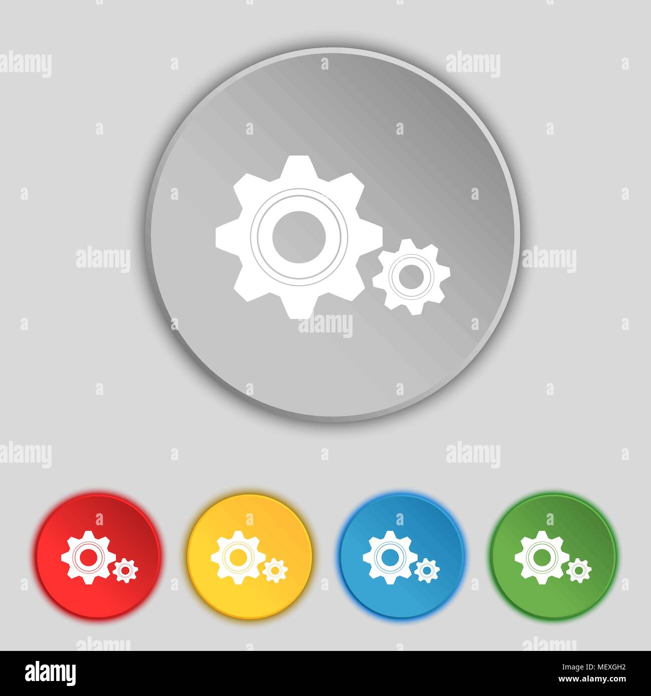 Cog settings sign icon. Cogwheel gear mechanism symbol. Set colourful ...