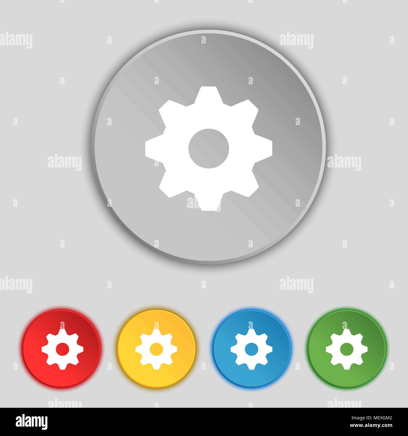 Cog settings sign icon. Cogwheel gear mechanism symbol. Set colourful ...