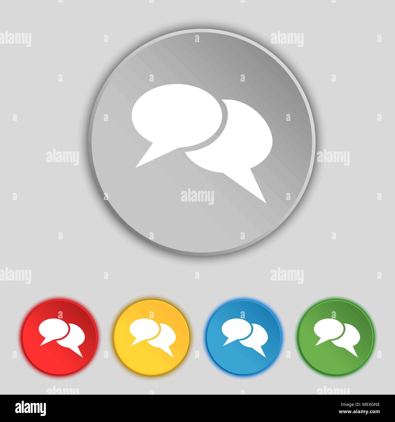 Speech bubble icons. Think cloud symbols. Set colourful buttons. Vector ...