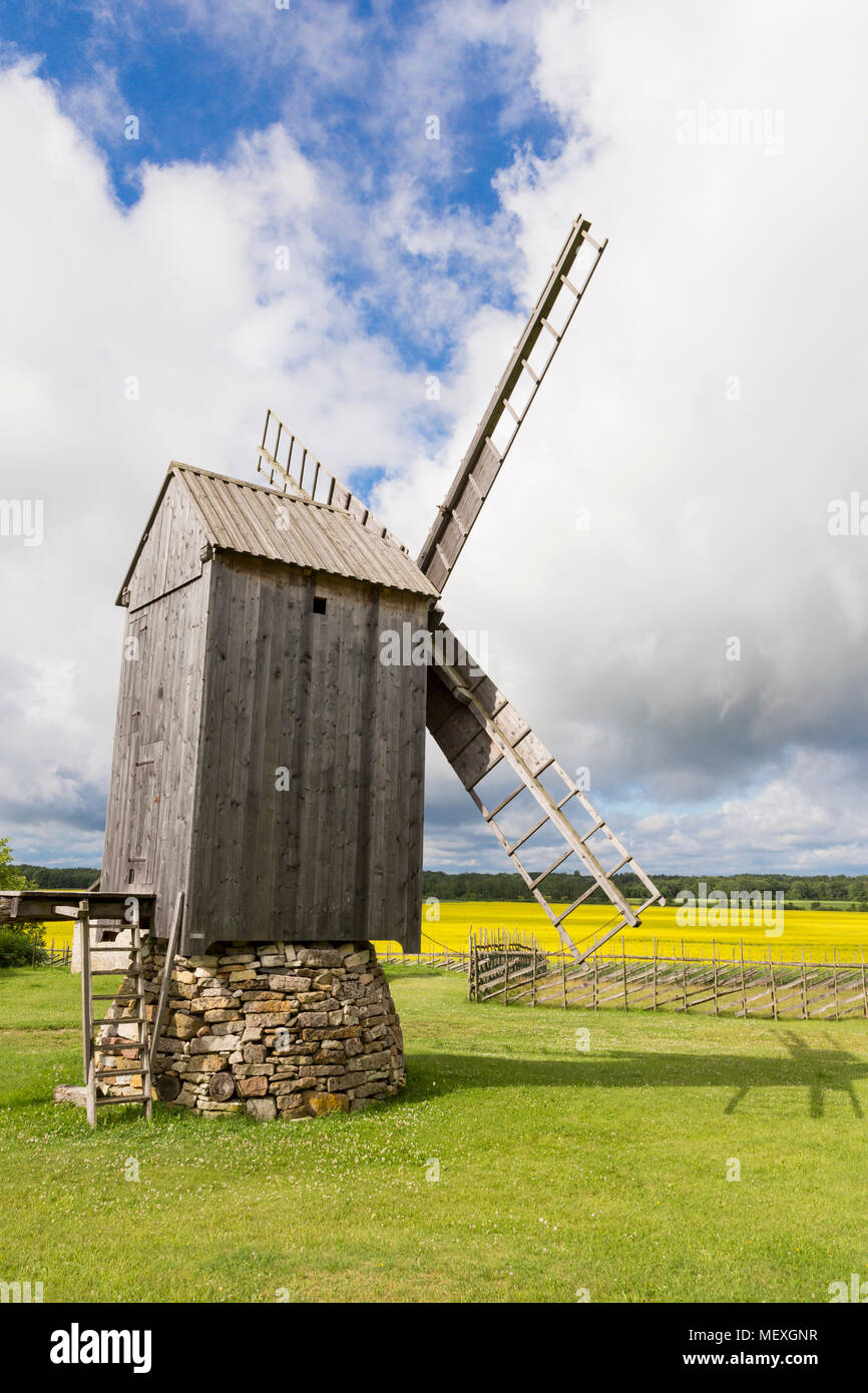 Old windmill in Angla Heritage Culture Center. A Dutch-style windmills ...