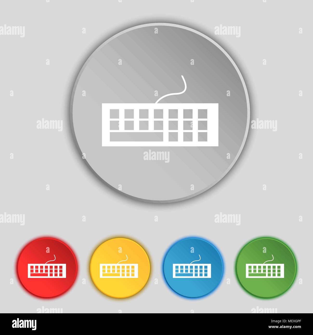 Computer keyboard Icon. Set colourful buttons. Vector illustration ...