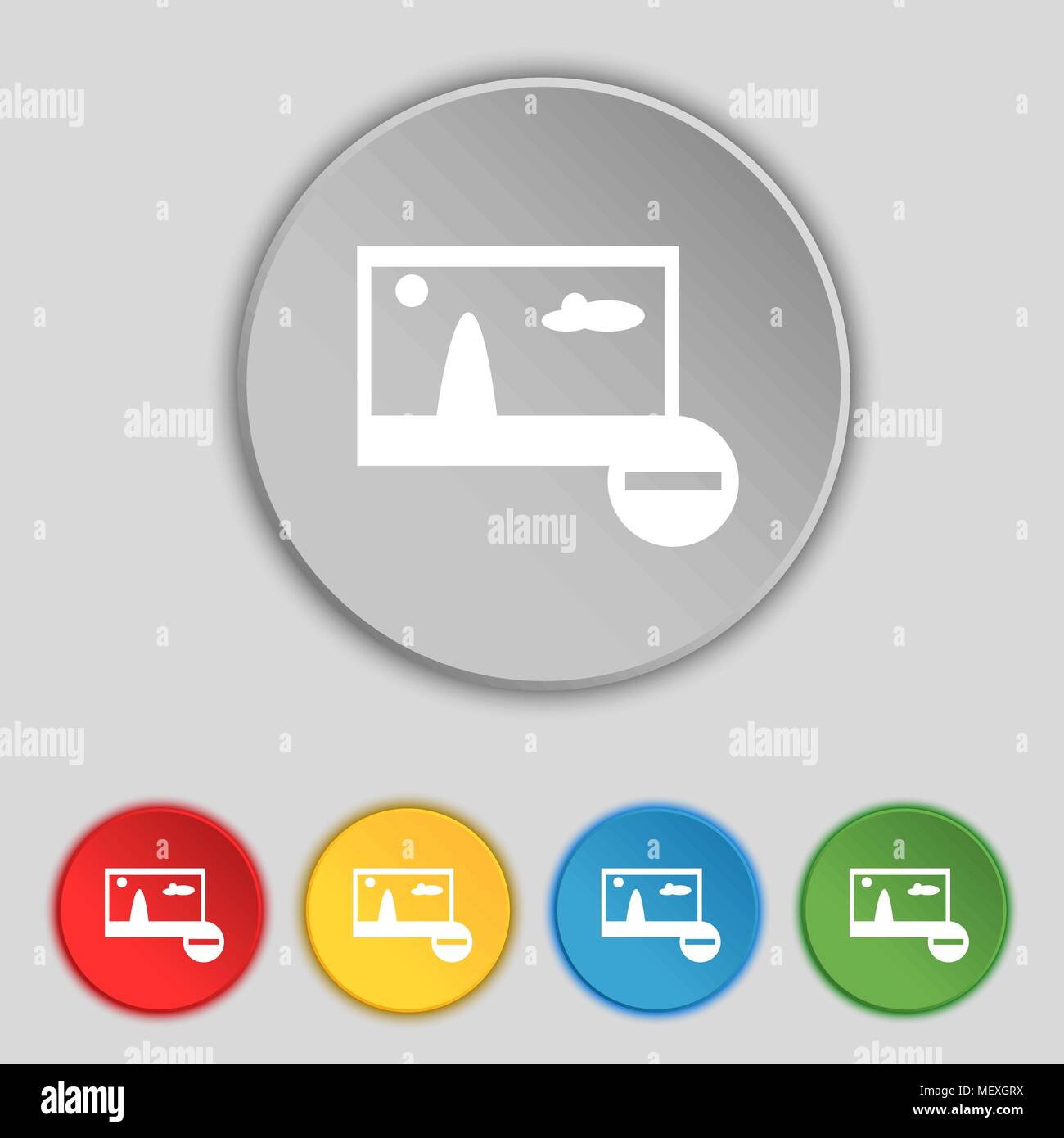 Minus File JPG sign icon. Download image file symbol. Set colourful ...