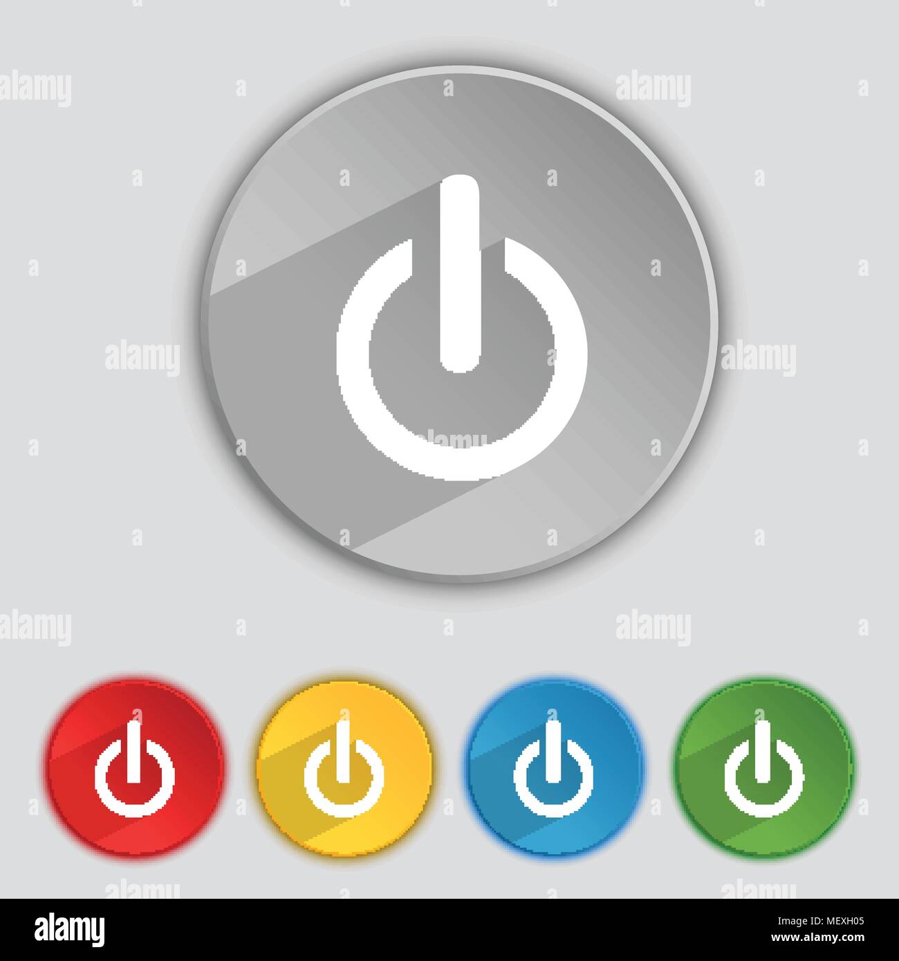 Power sign icon. Switch on symbol. Turn on energy. Set of colourful ...