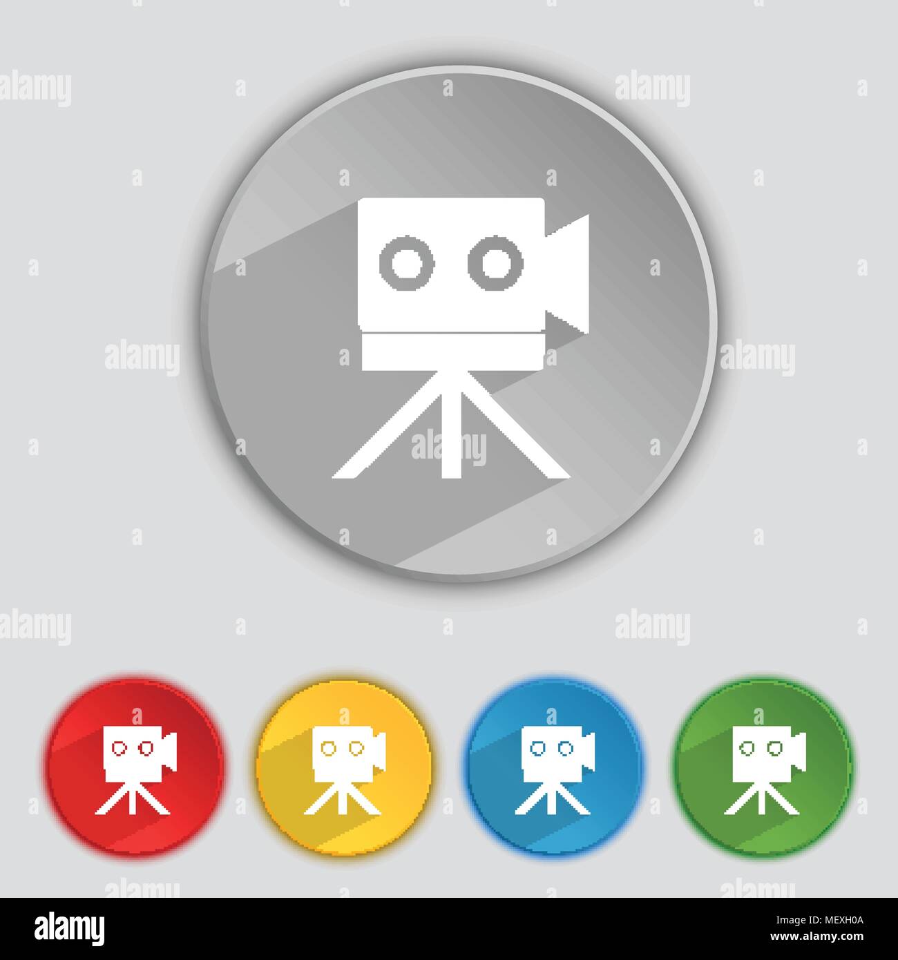 Video camera sign icon.content button. Set colourful buttons. Vector ...