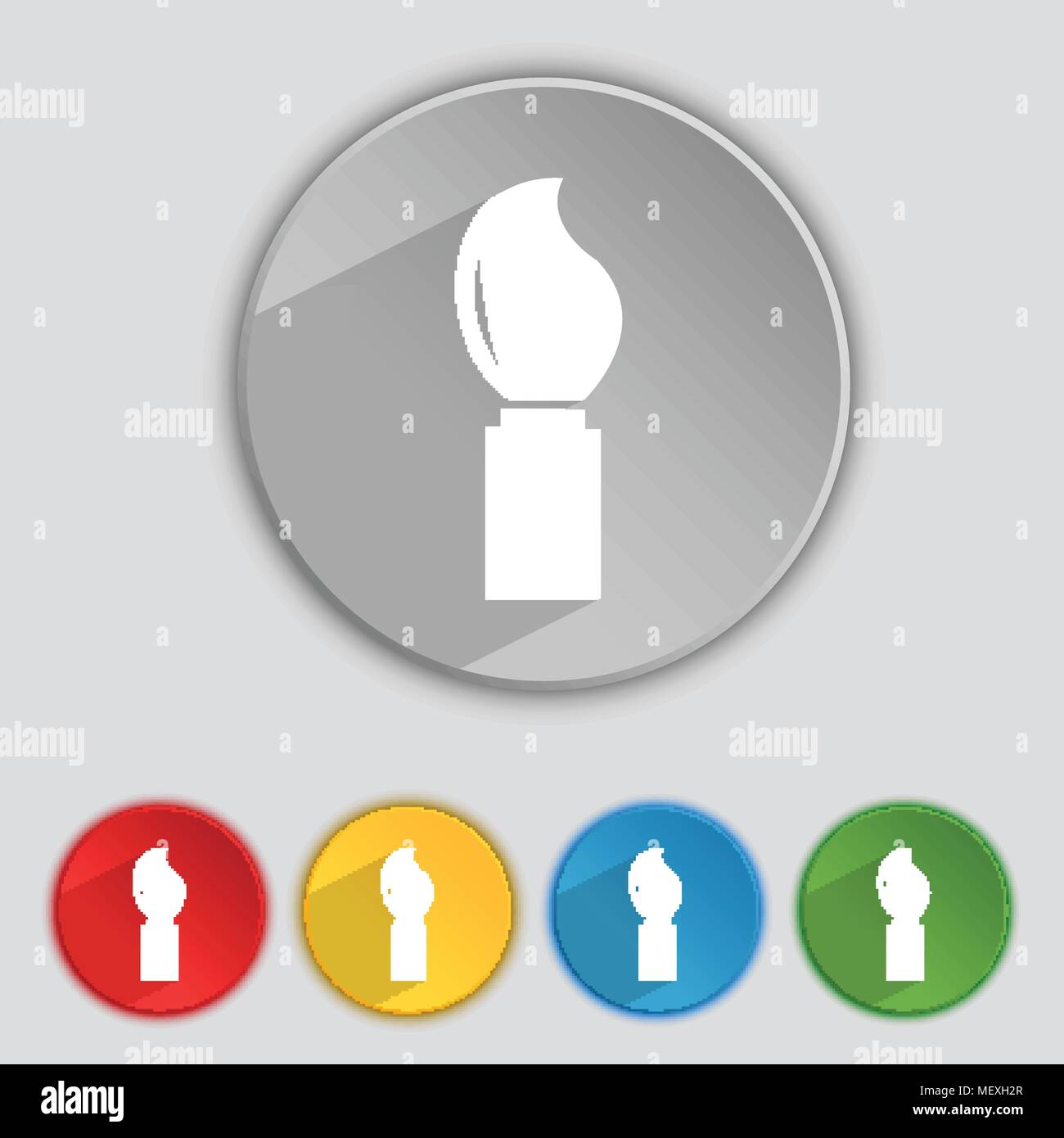 Paint brush sign icon. Artist symbol. Set of colored buttons. Vector ...