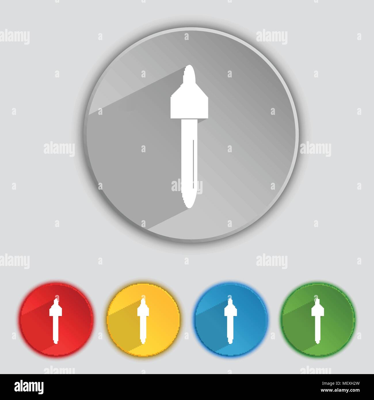 dropper sign icon. pipette symbol. Set of colored buttons. Vector ...