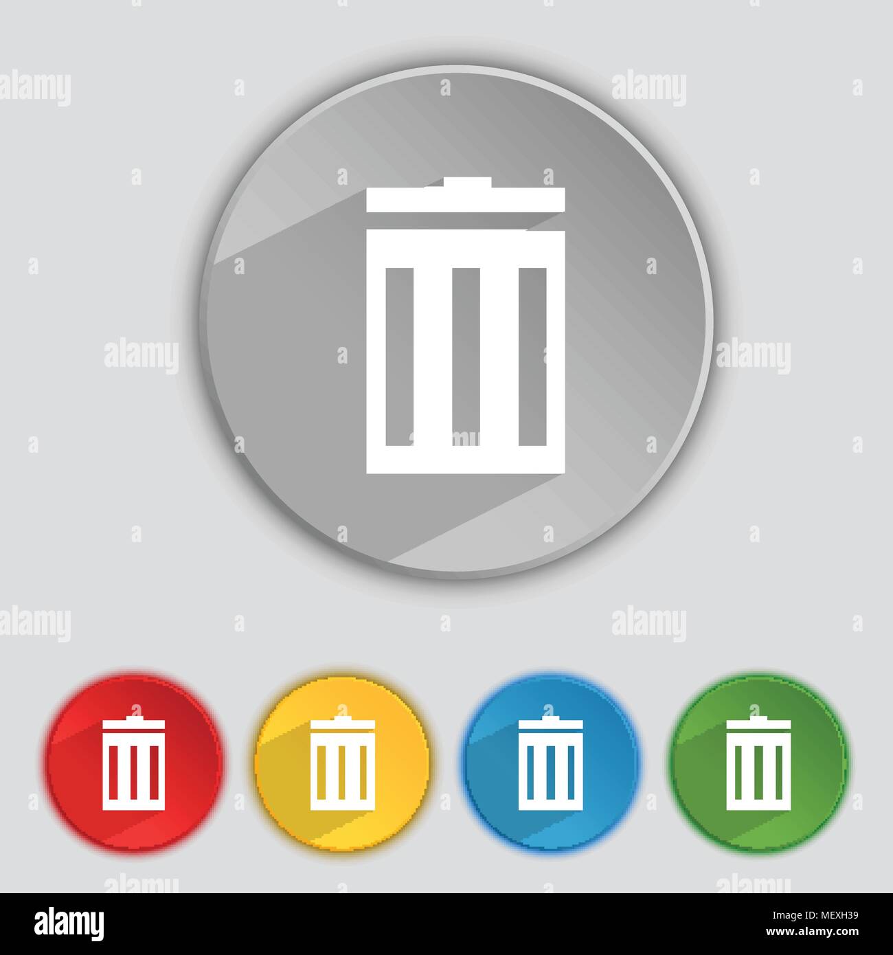 Recycle bin sign icon. Symbol. Set of colored buttons. Vector ...