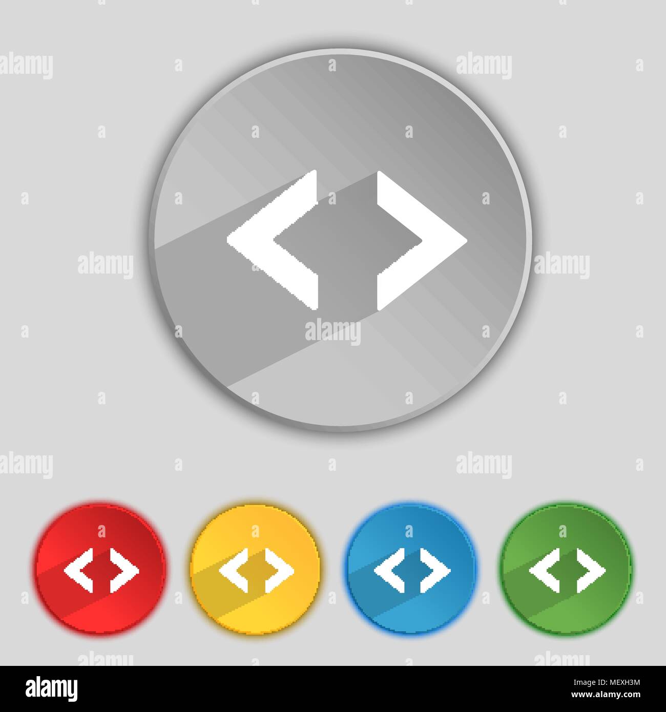 Code Sign Icon Programmer Symbol Set Of Colored Buttons Vector Illustration Stock Vector