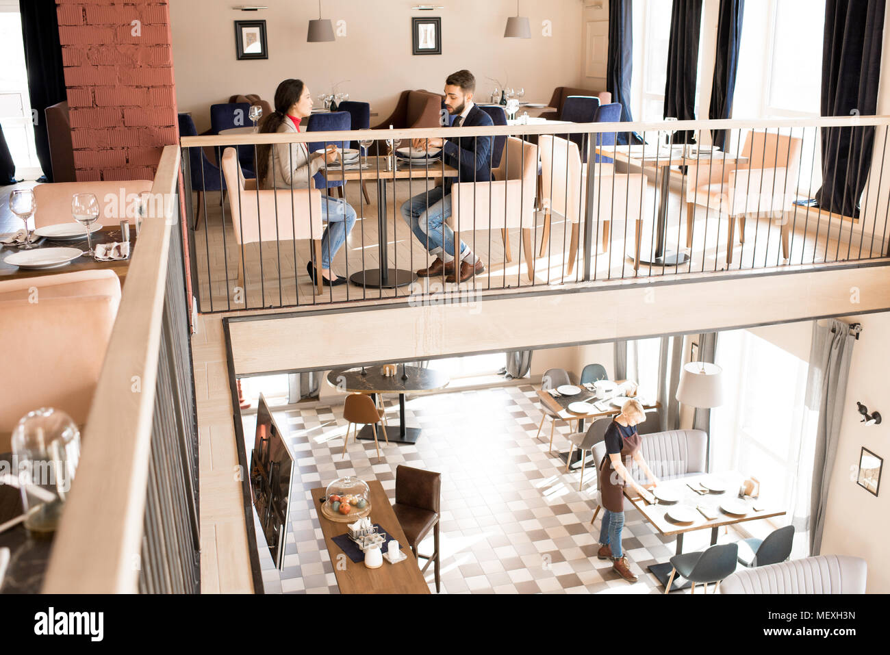 Content colleagues enjoying lunch time Stock Photo - Alamy