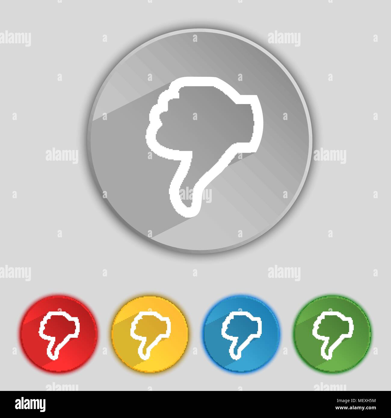 Dislike sign icon. Thumb down sign. Hand finger down symbol. Set of ...