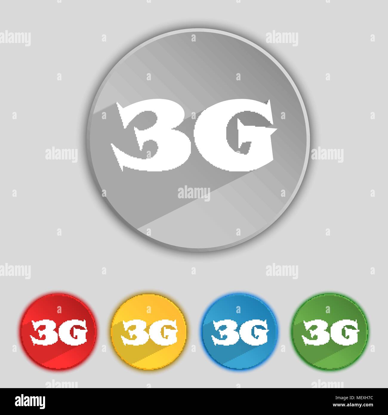 3G sign icon. Mobile telecommunications technology symbol. Set of ...