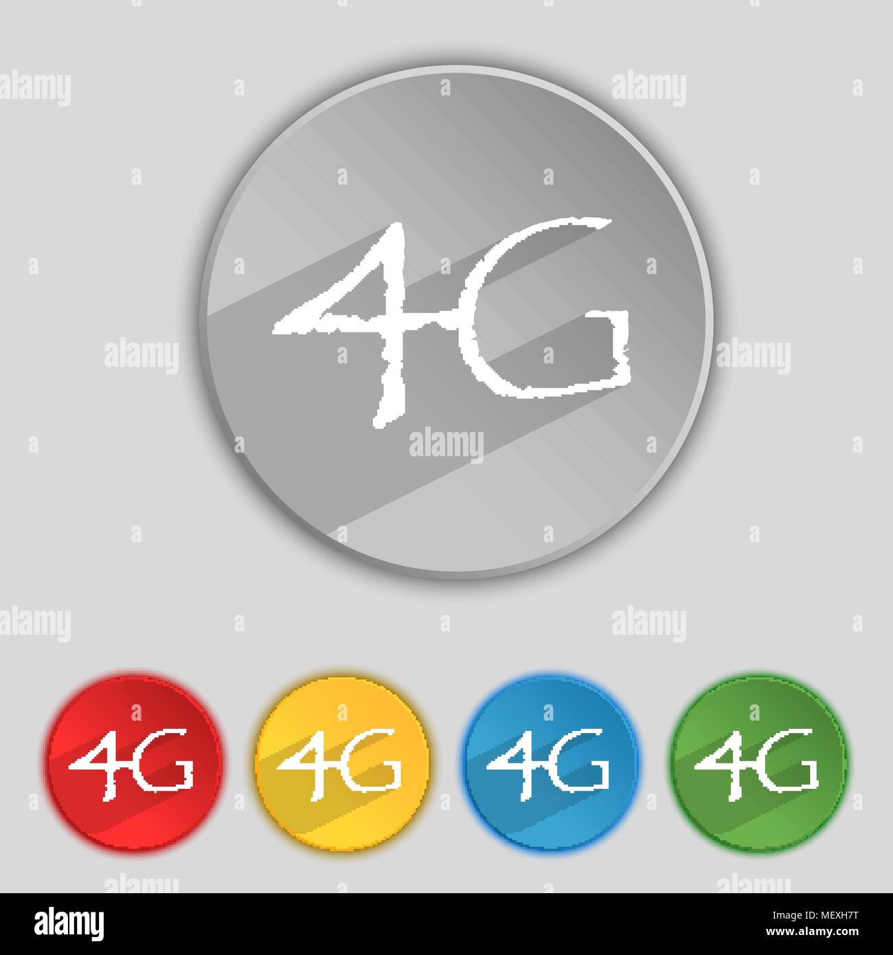 4G sign icon. Mobile telecommunications technology symbol. Set of ...