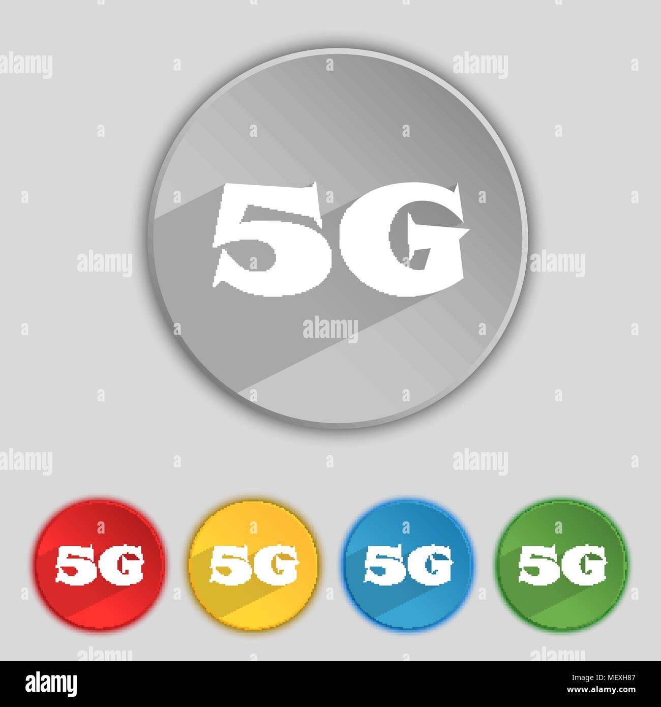 5G sign icon. Mobile telecommunications technology symbol. Set of ...