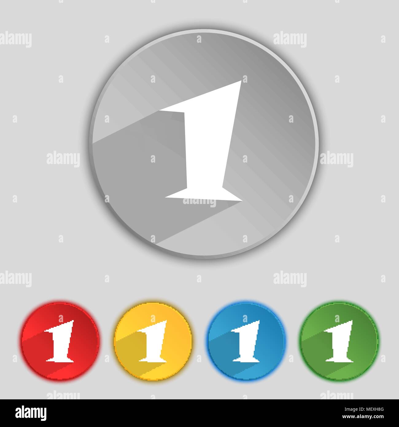 First place award sign. Winner symbol. Step one. Set of coloured ...