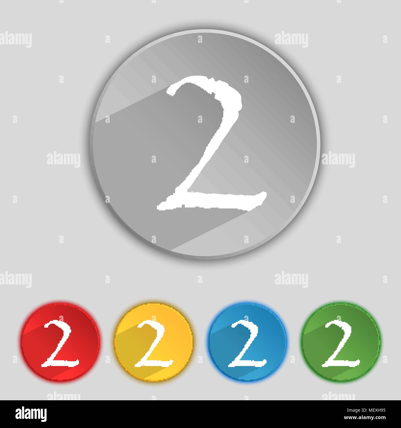 Second place award sign. Winner symbol. Step two. Set of coloured ...