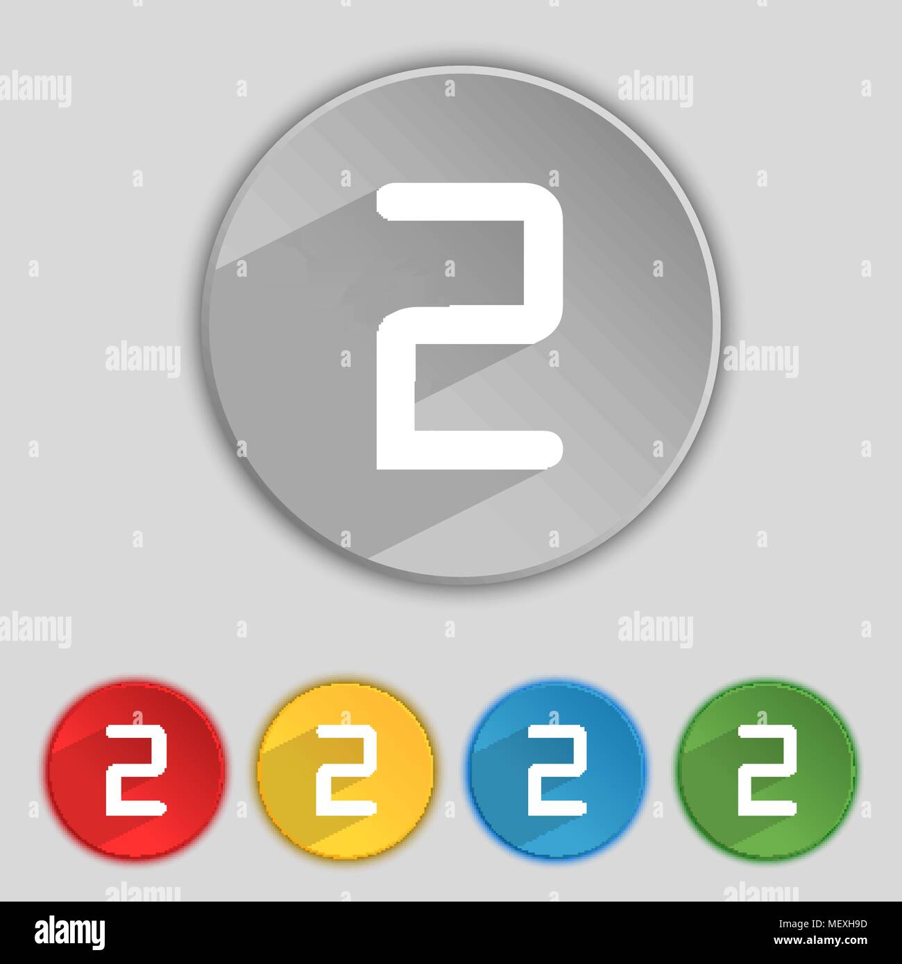 Second place award sign. Winner symbol. Step two. Set of coloured ...