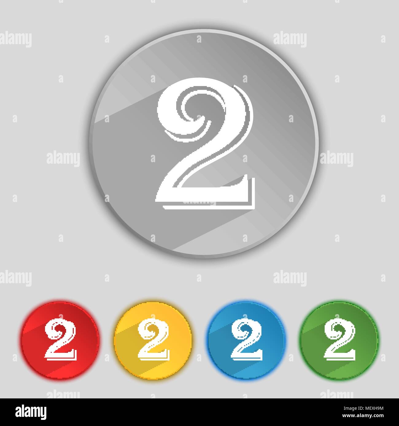 Second place award sign. Winner symbol. Step two. Set of coloured ...