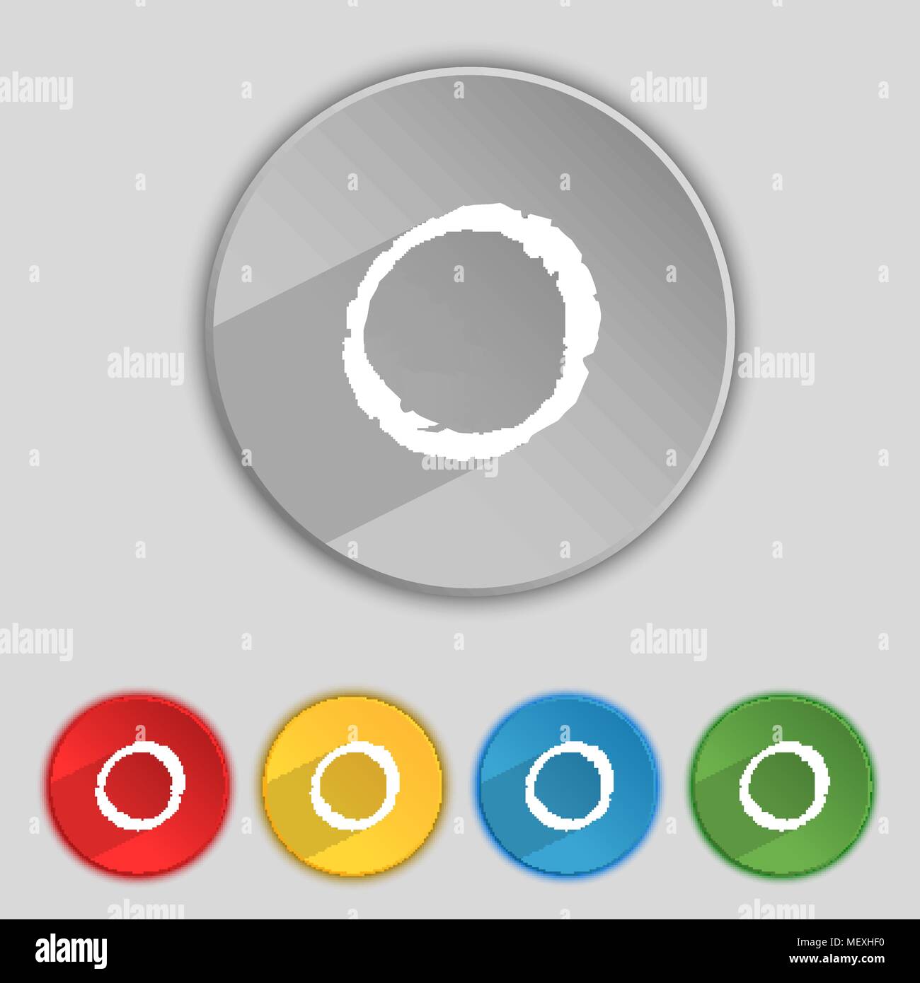 number zero icon sign. Set of coloured buttons. Vector illustration ...