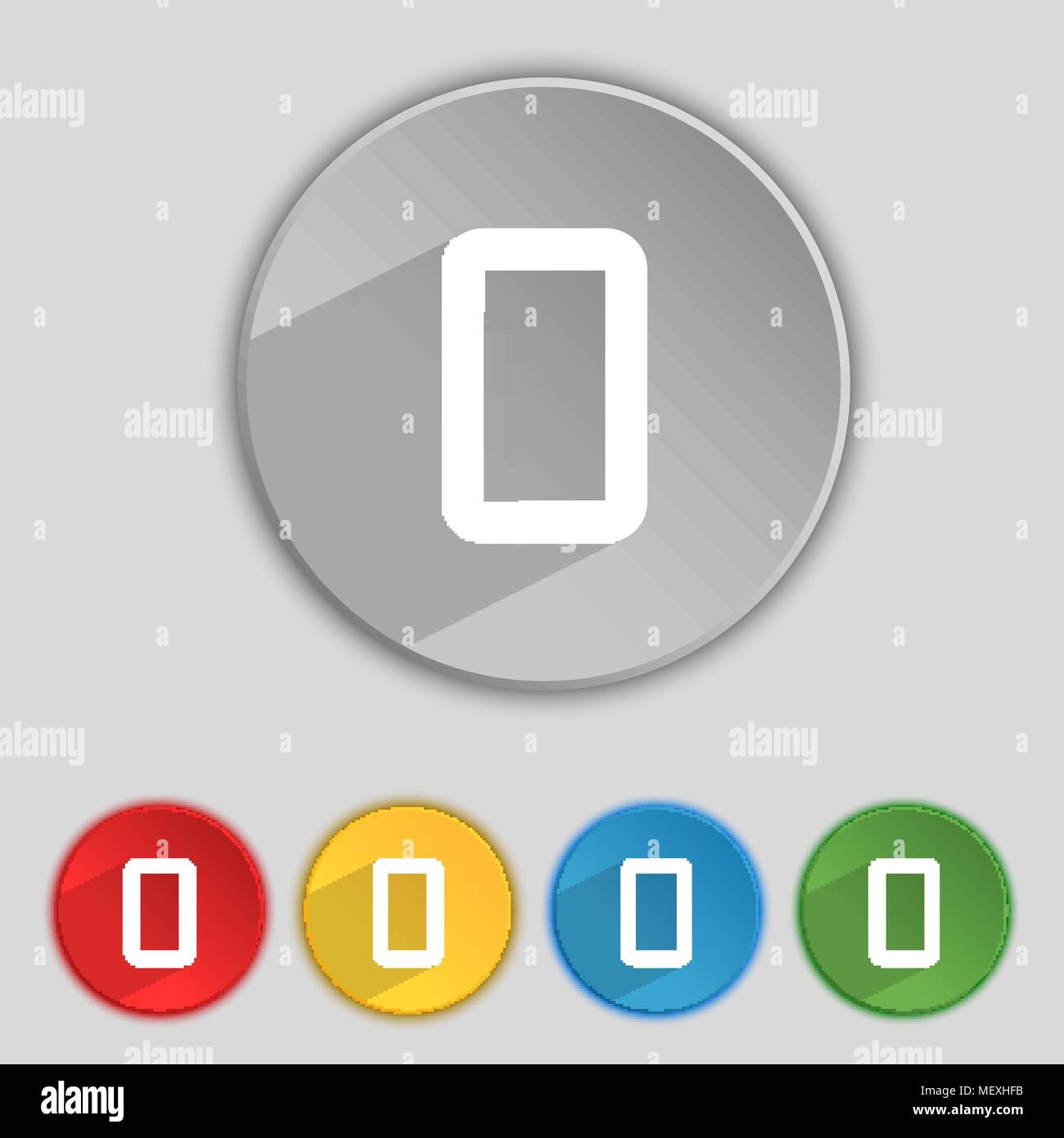 number zero icon sign. Set of coloured buttons. Vector illustration ...