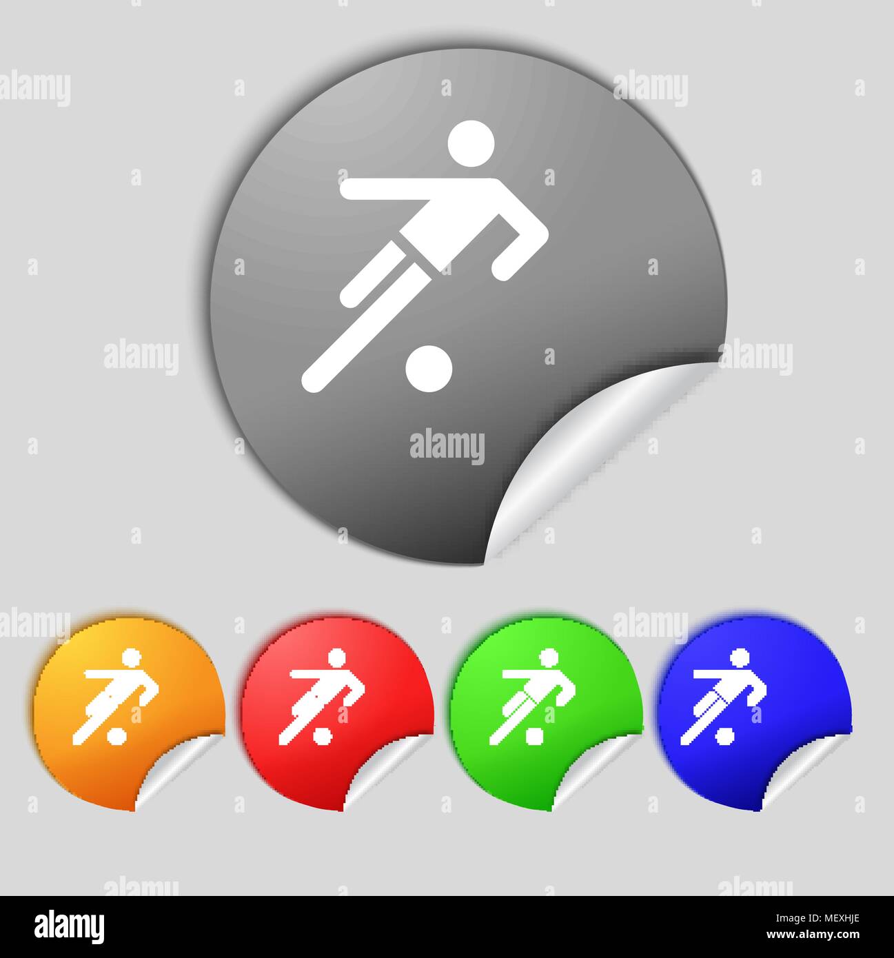 football player icon. Flat modern Set colourful web buttons. Vector ...
