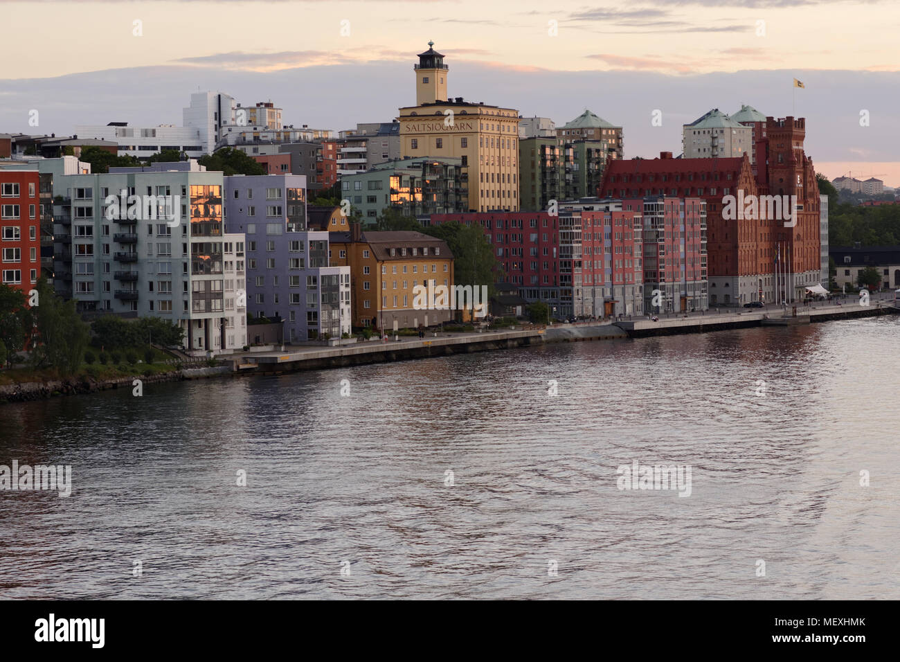 Stockholm, Sweden - August 20, 2017: Residential buildings in Nacka ...