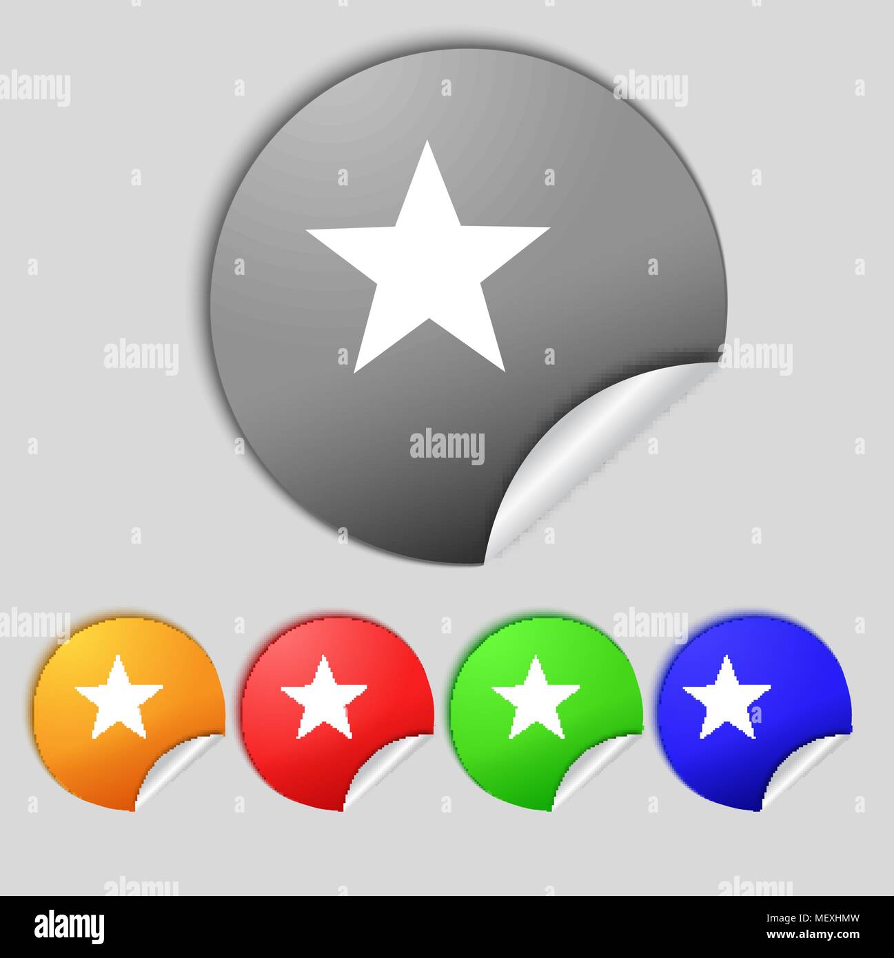 Star sign icon. Favorite button. Navigation symbol. Set colourful ...