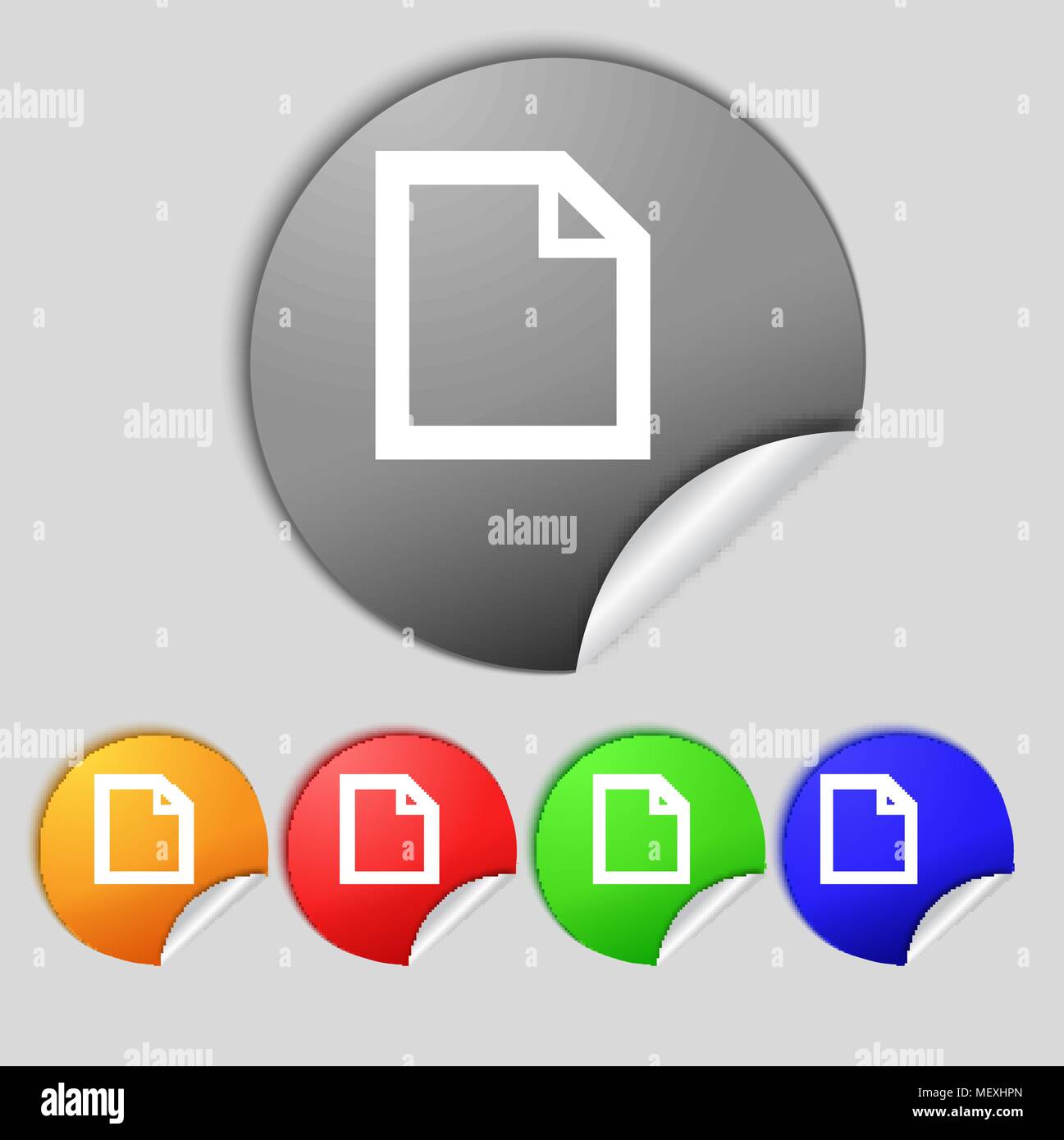Edit document sign icon. content button. Set colourful buttons Modern ...