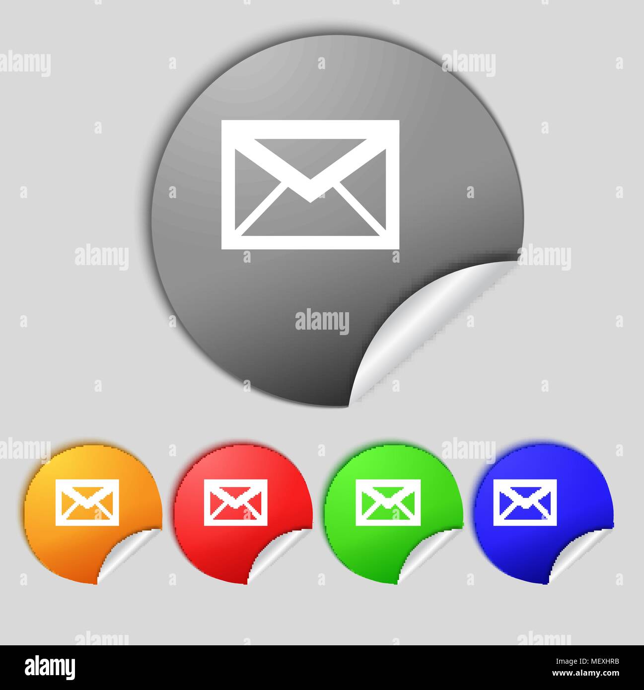 Mail icon. Envelope symbol. Message sign. Mail navigation button Set ...