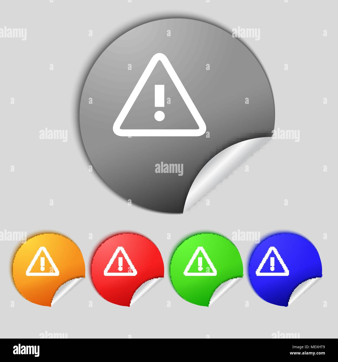 Attention caution sign icon. Exclamation mark. Hazard warning symbol ...