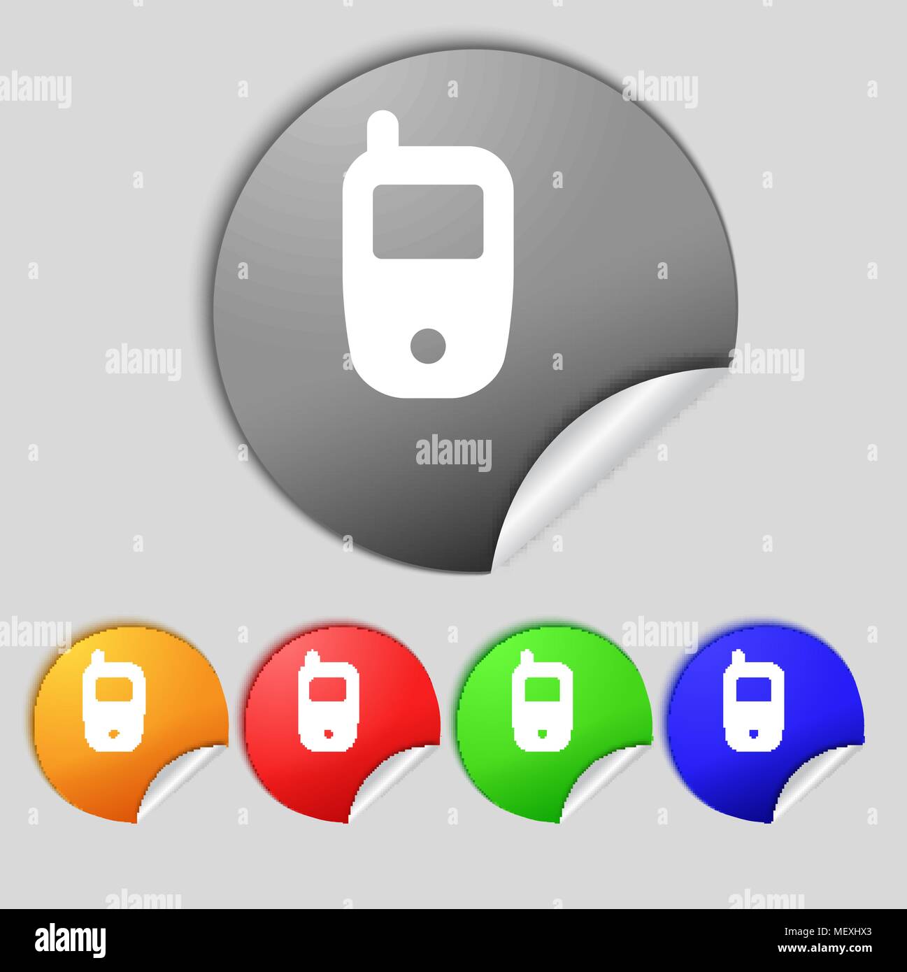 Mobile telecommunications technology symbol. Set colour buttons. Vector ...