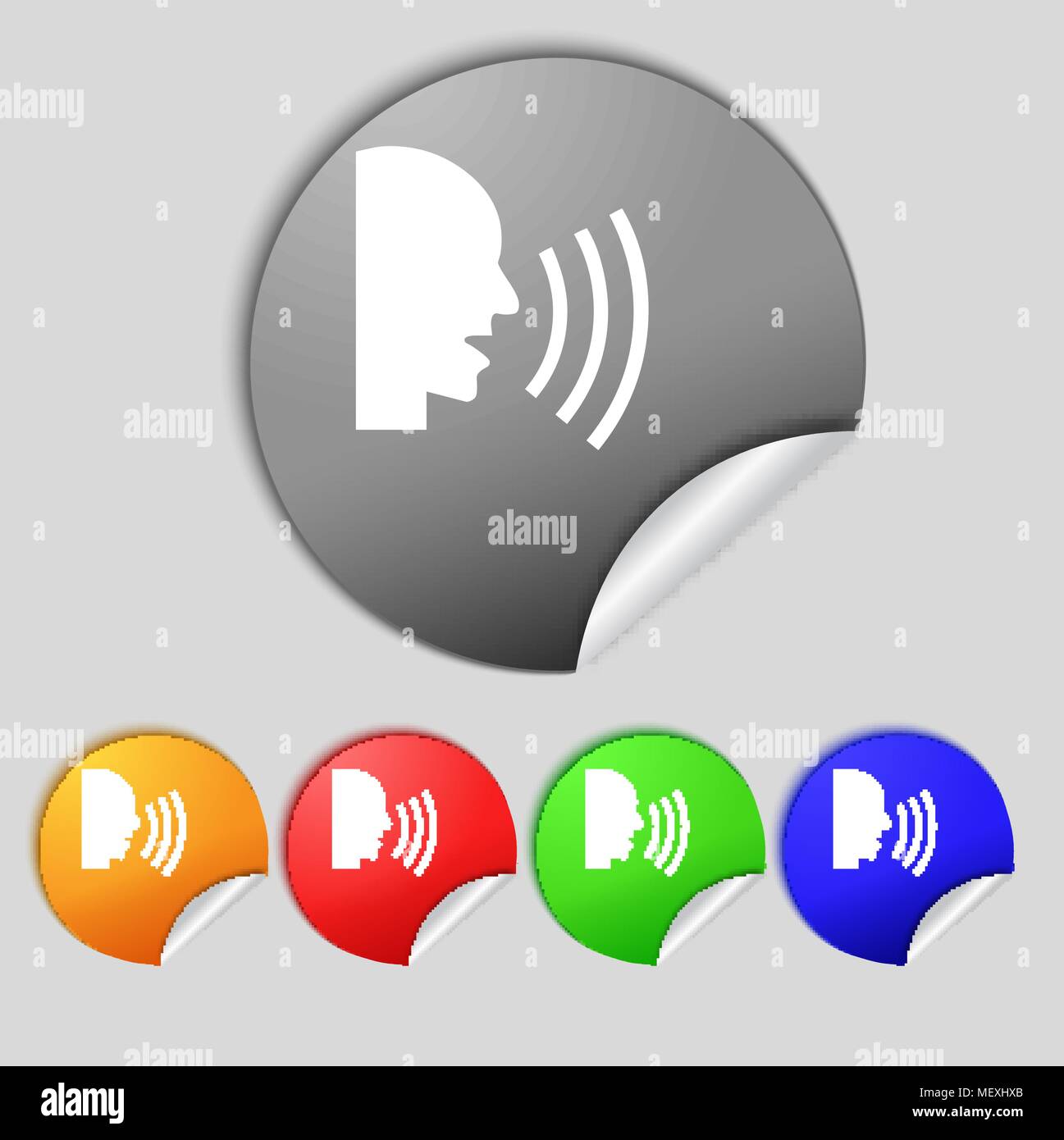 Talking Flat modern web icon. Set colour button. Vector illustration ...