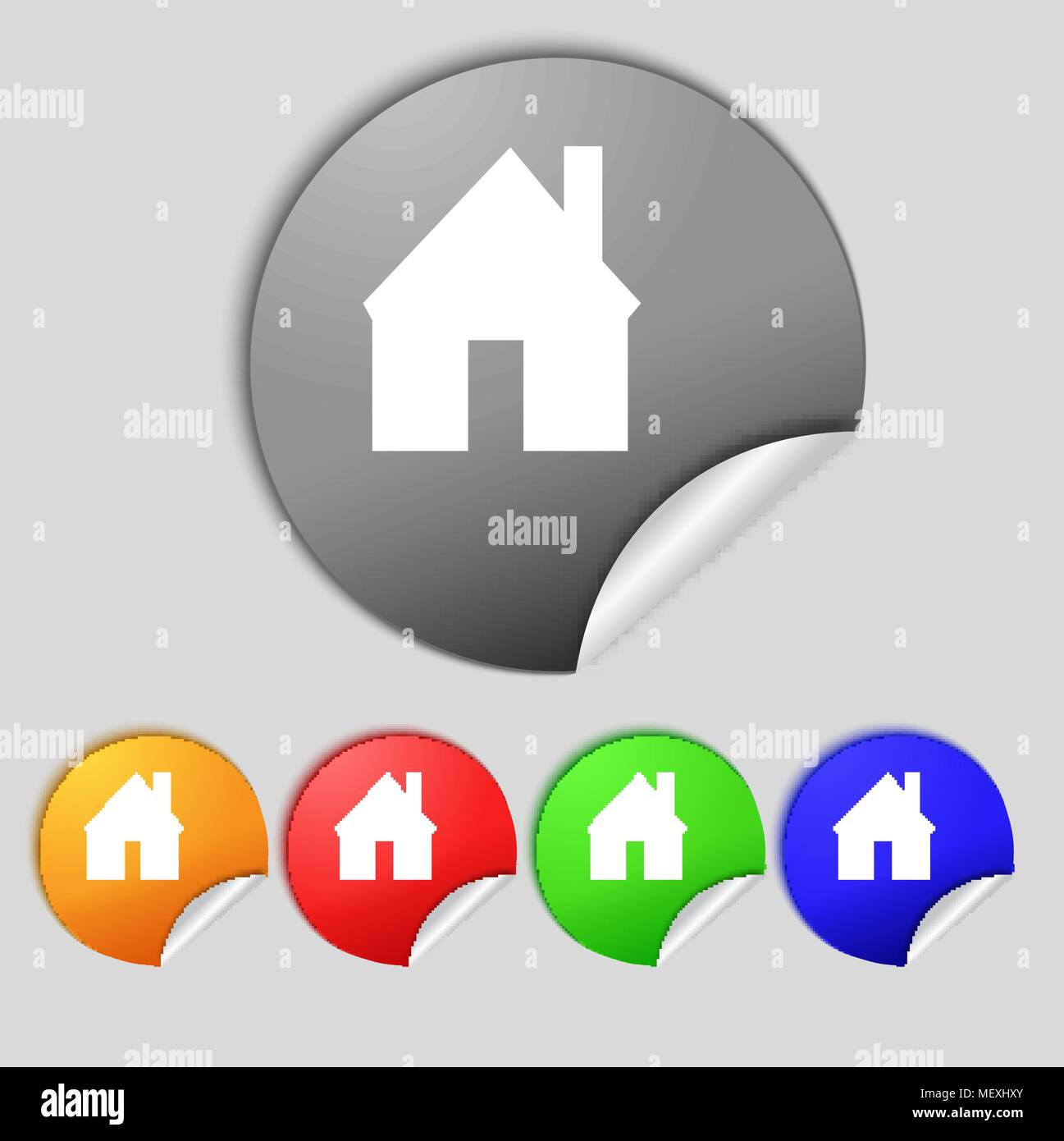 Home sign icon. Main page button. Navigation symbol. Set colourful ...