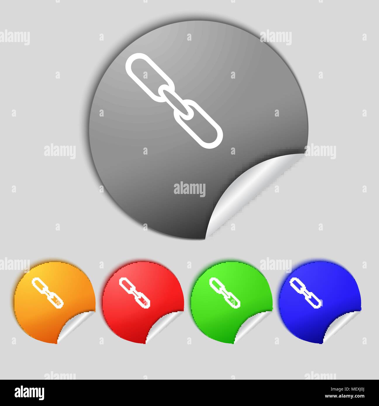Link sign icon. Hyperlink chain symbol. Set colourful buttons. Vector ...