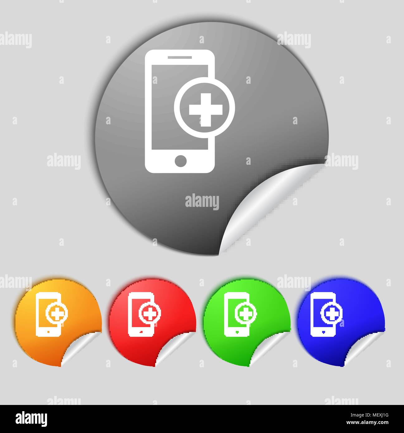 Mobile devices sign icon. mobile with symbol plus. Map pointers ...