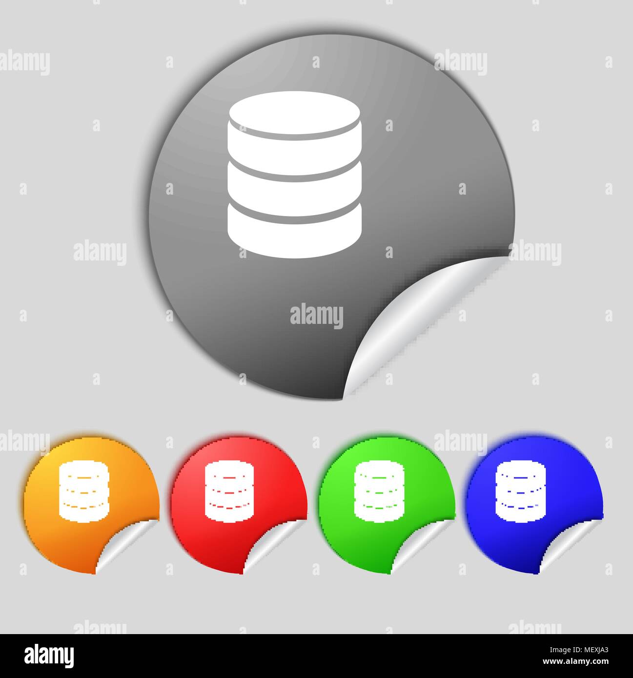 Hard disk and database sign icon. flash drive stick symbol. Set ...