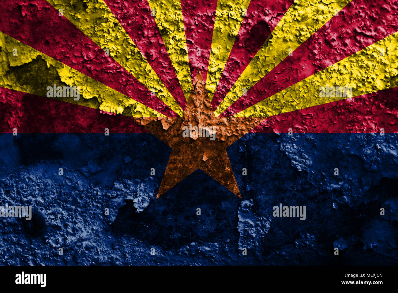 Arizona state grunge flag, United States of America Stock Photo - Alamy