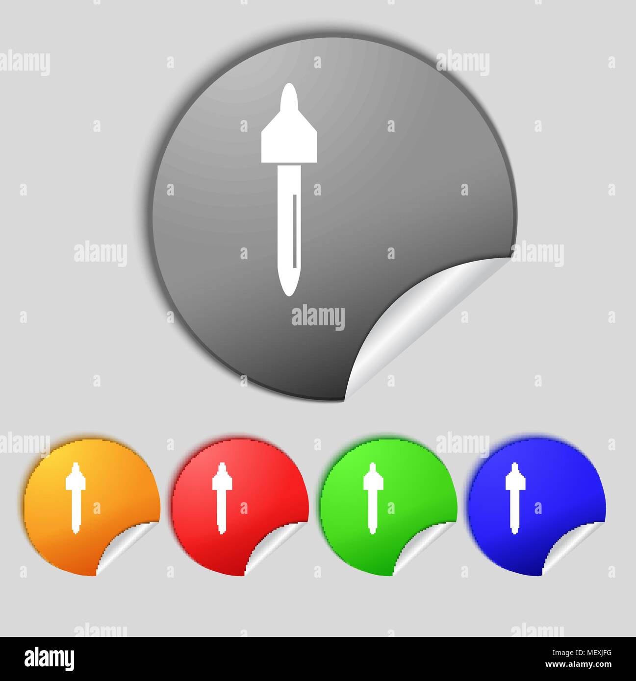 dropper sign icon. pipette symbol. Set of colored buttons. Vector ...