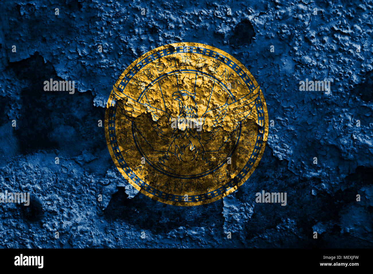 Atlanta city smoke flag, Georgia State, United States Of America Stock ...
