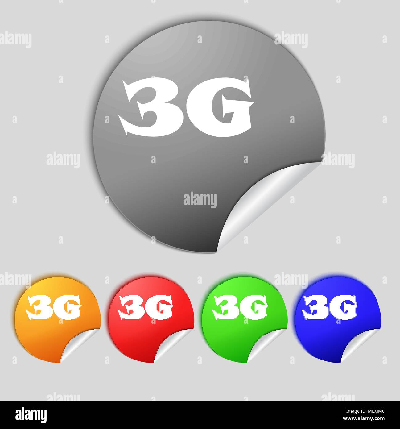 3G sign icon. Mobile telecommunications technology symbol. Set of ...