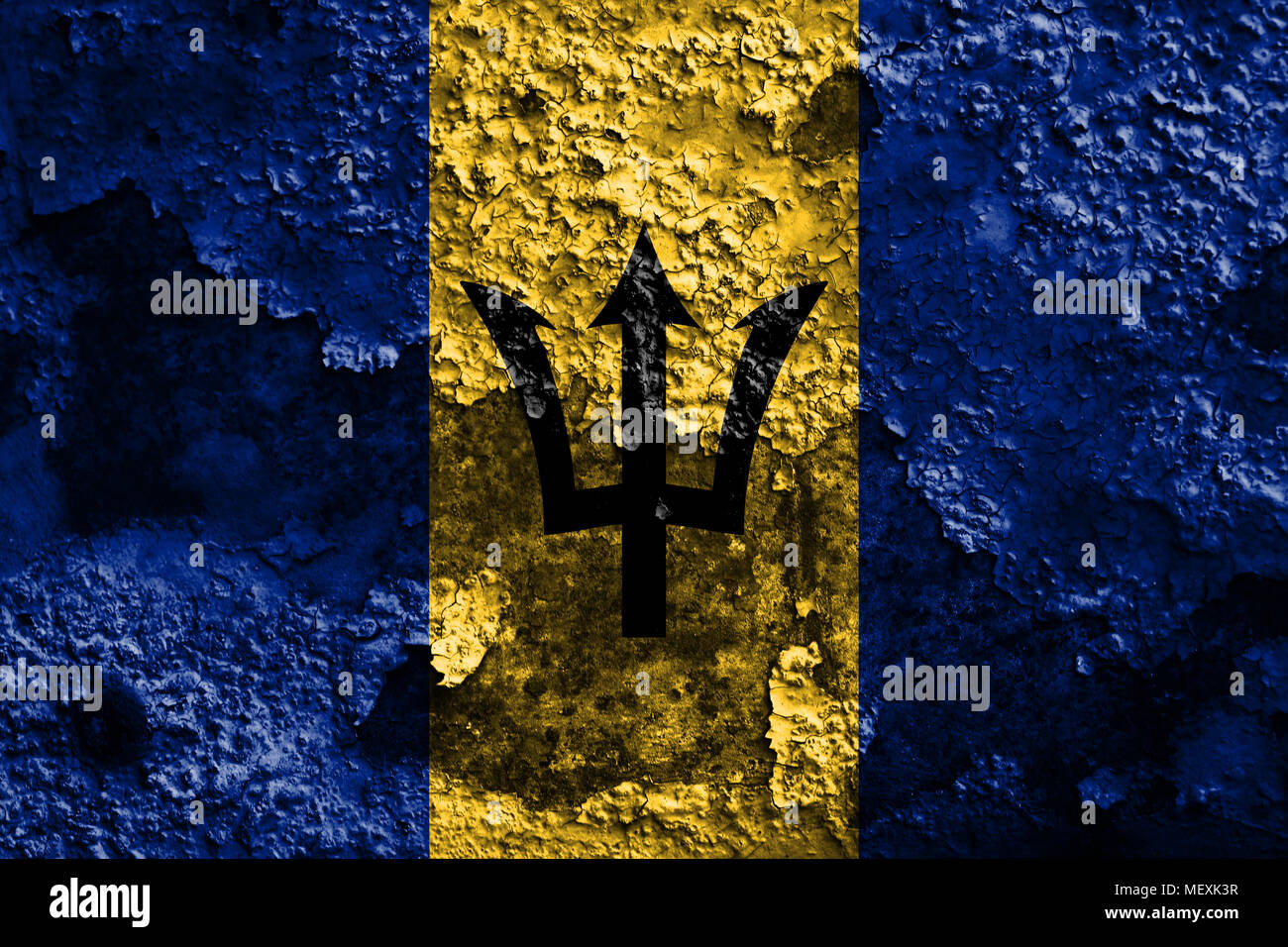 Old Barbados grunge background flag Stock Photo - Alamy