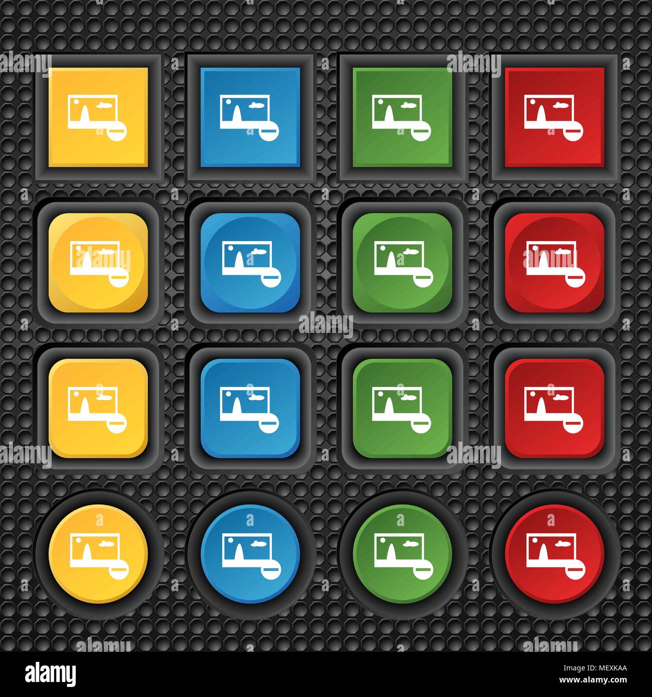 Minus File JPG sign icon. Download image file symbol. Set colourful ...