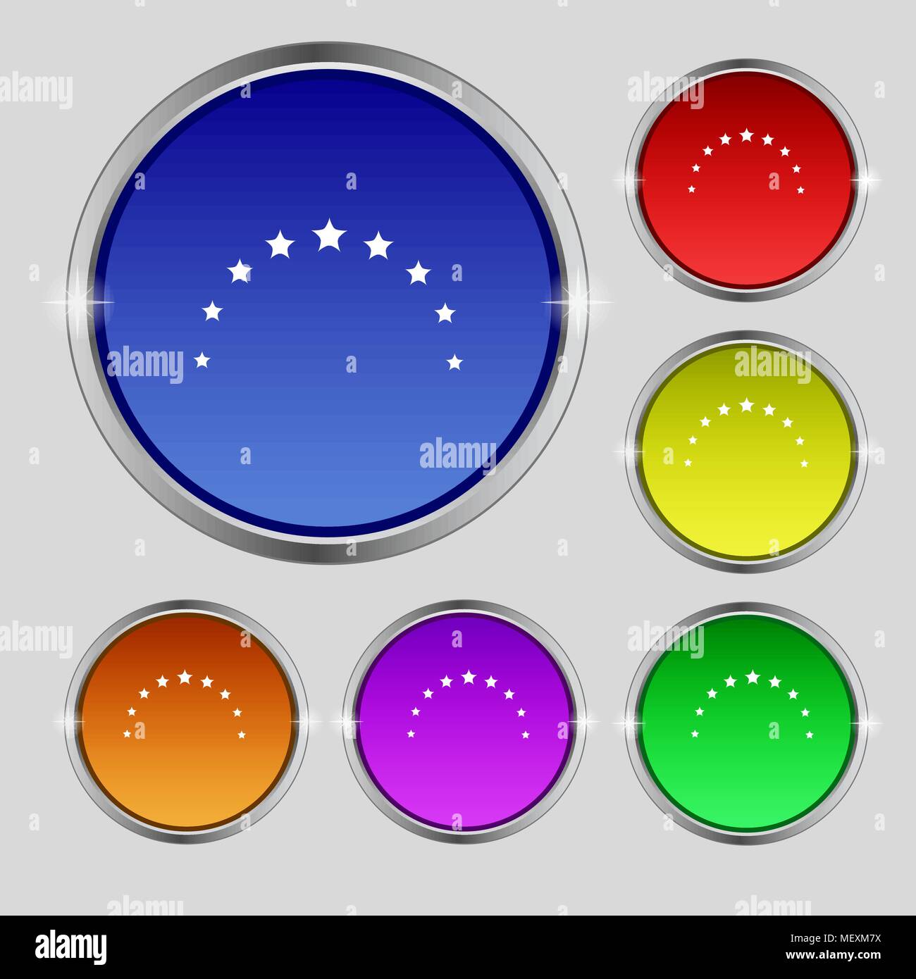 Star sign icon. Favorite button. Navigation symbol. Set colourful ...