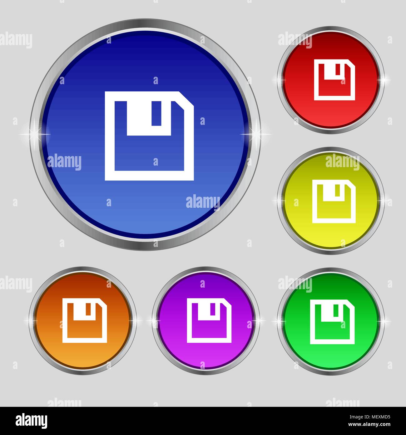 floppy icon. Flat modern design Set colour buttons. Vector illustration ...
