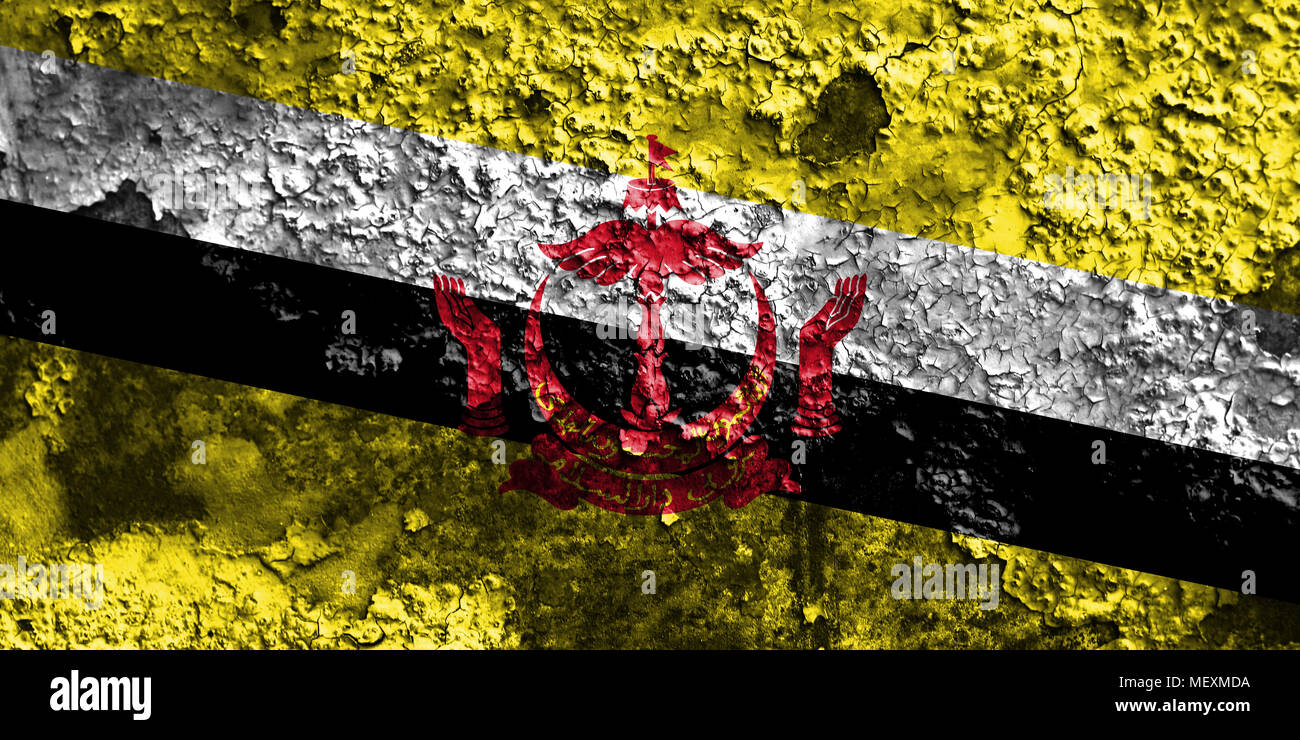 Old Brunei grunge background flag Stock Photo - Alamy