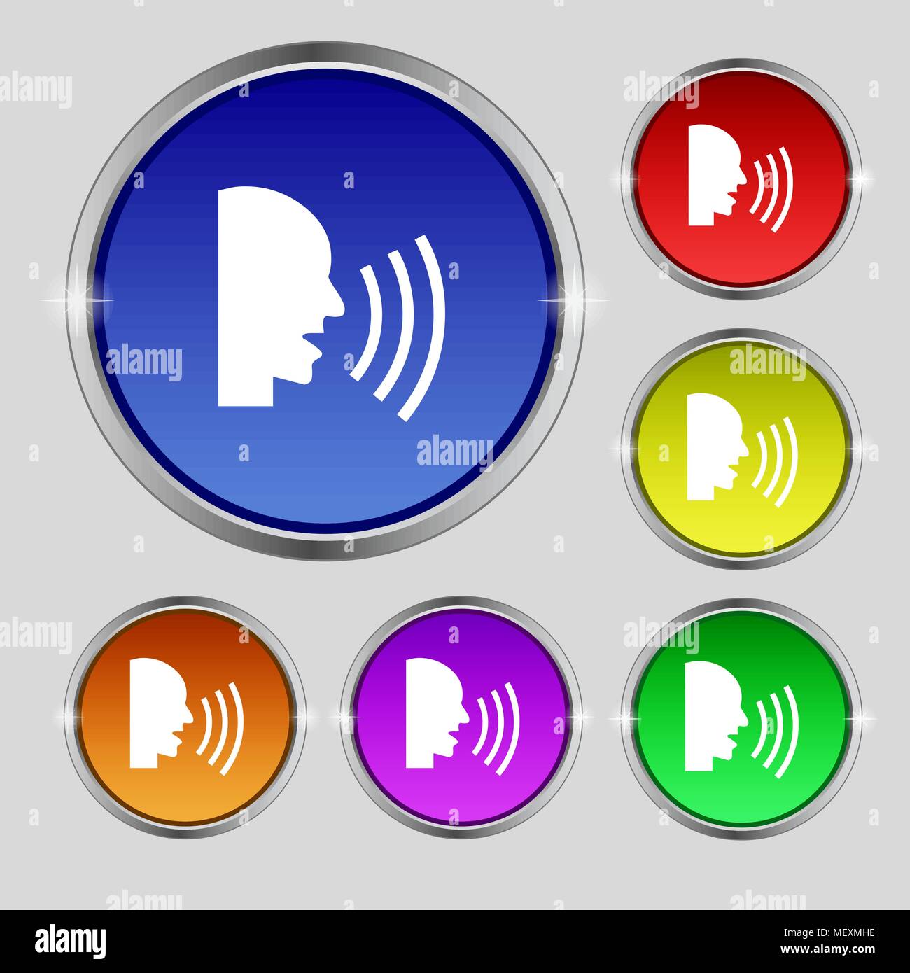 Talking Flat modern web icon. Set colour button. Vector illustration ...