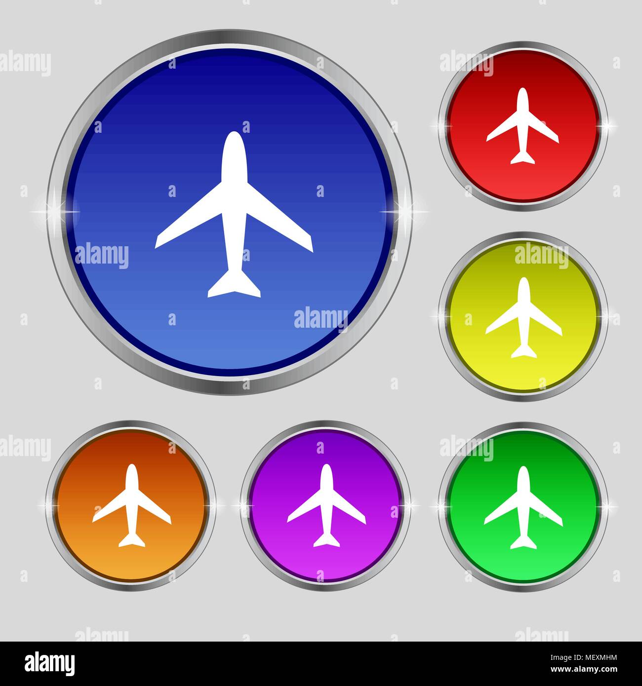 Airplane sign. Plane symbol. Travel icon. Flight flat label Set ...